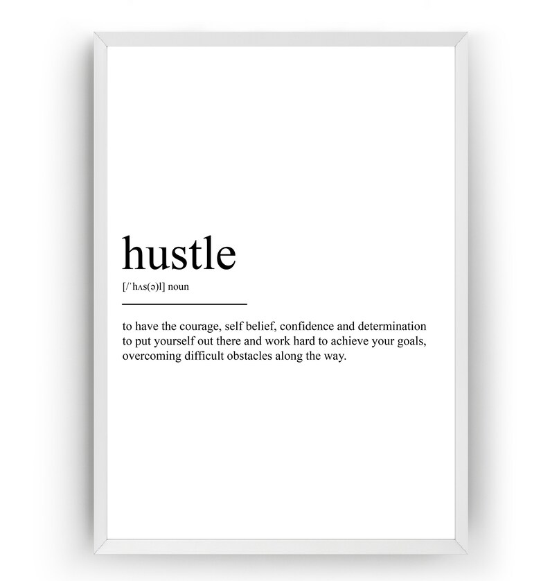Hustle Definition Print - Etsy