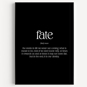 Fate Definition Print - Etsy