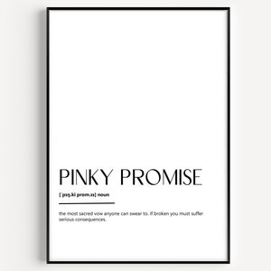 Pinky Promise Definition Print - Etsy
