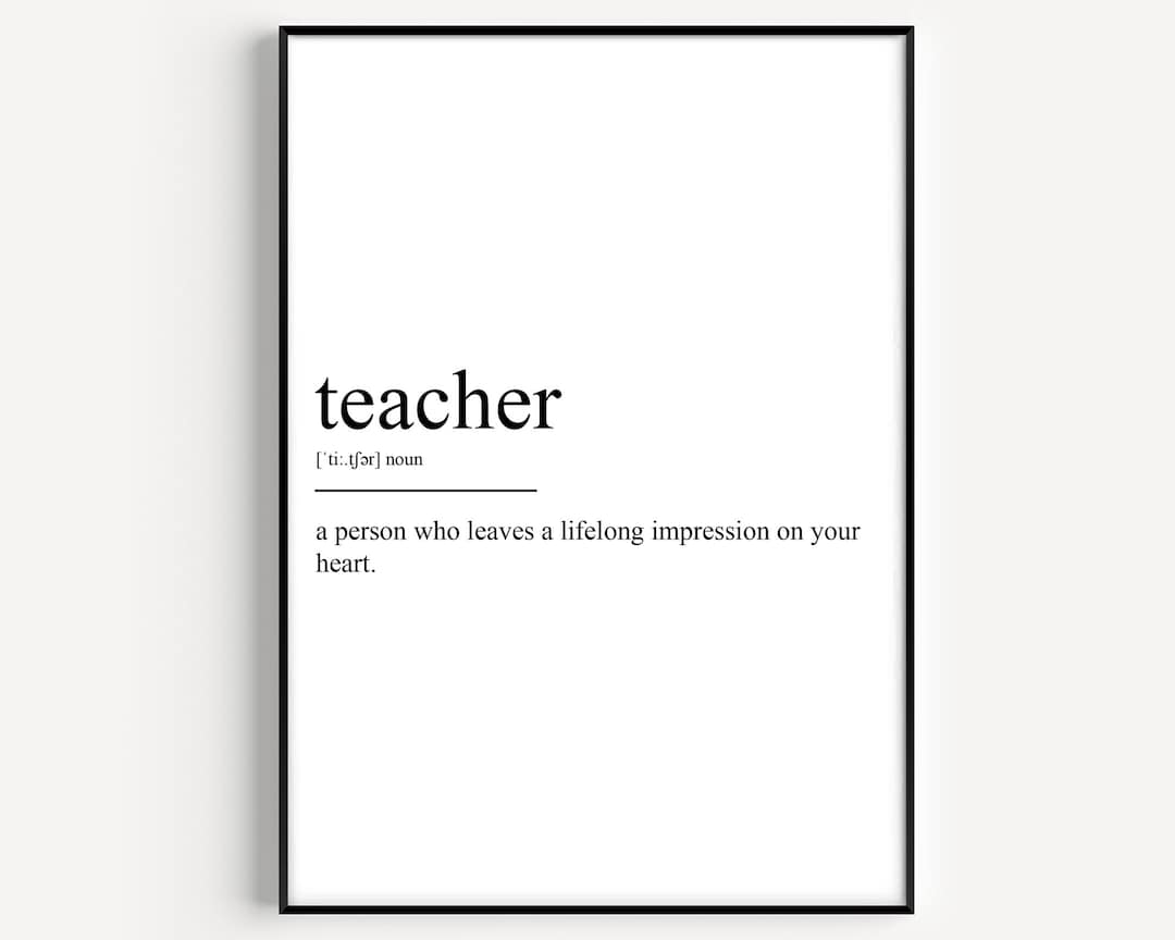 Teacher Definition Print - Etsy