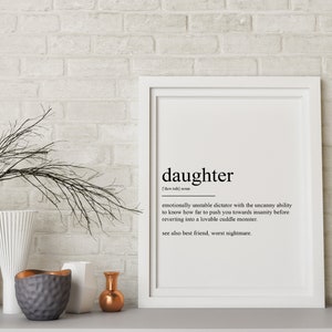 Daughter Definition Print Version 2 - Etsy