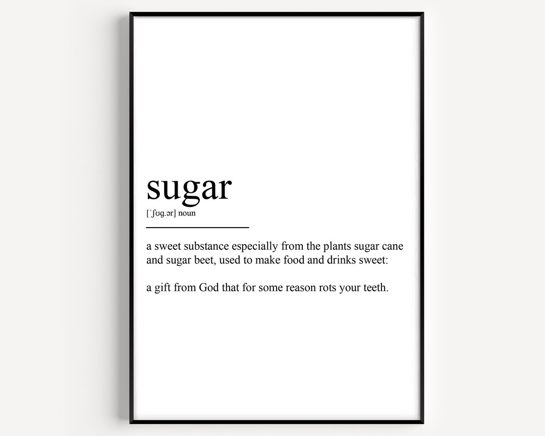 Sugar Definition Print - Etsy
