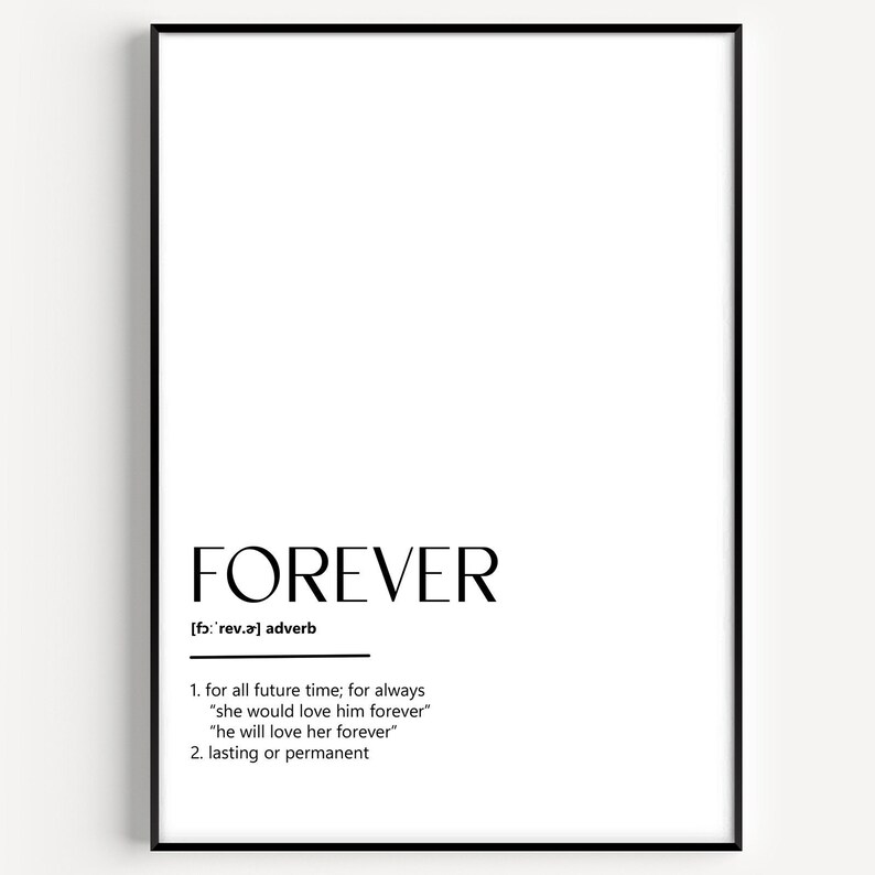 Forever Definition Print - Etsy
