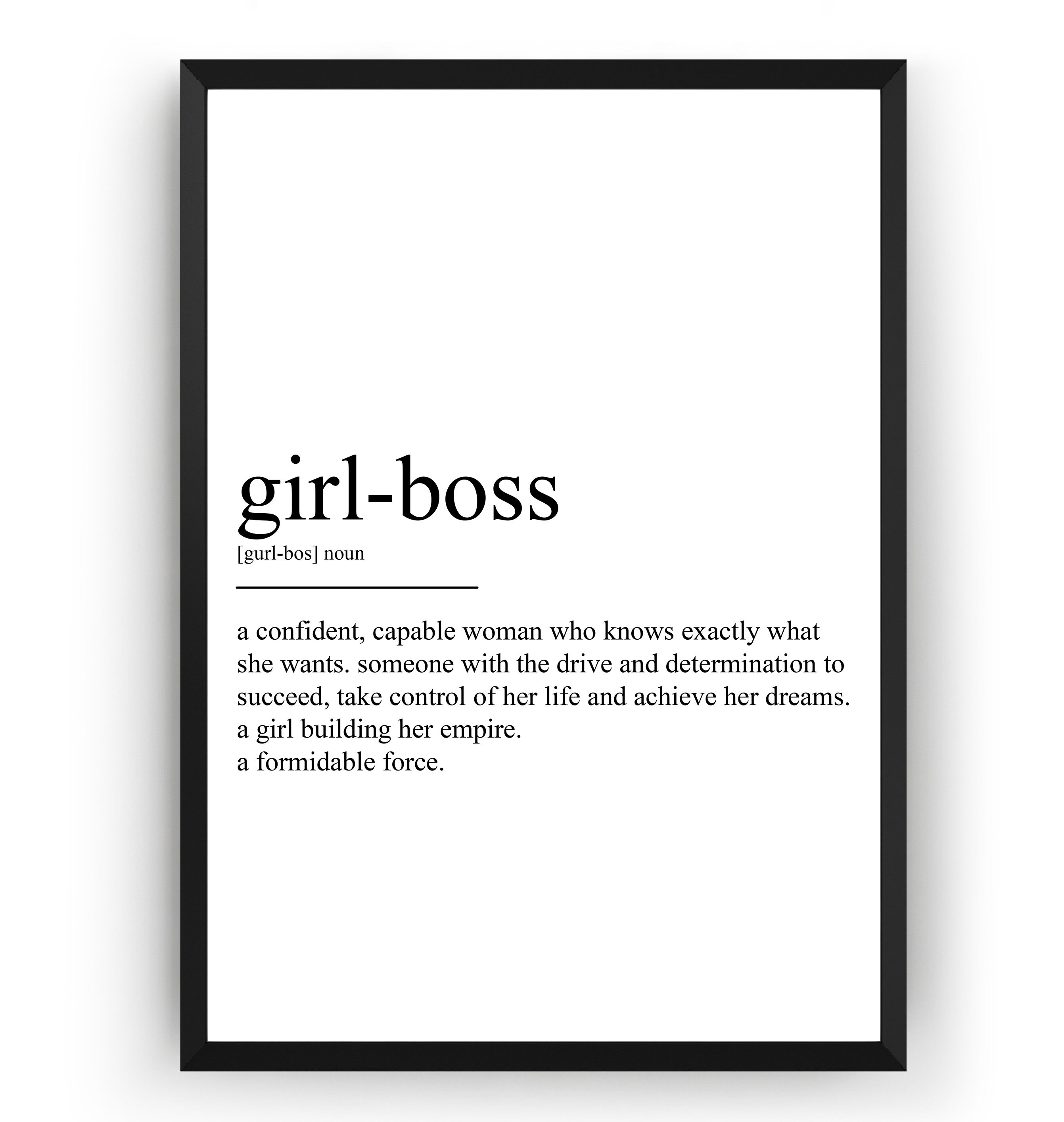 Girl Boss Definition Print Version 2 - Etsy