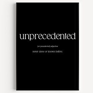 Unprecedented Definition Print - Etsy