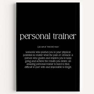 Personal Trainer Definition Print - Etsy