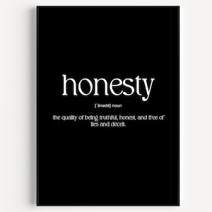 Honesty Definition Print - Etsy