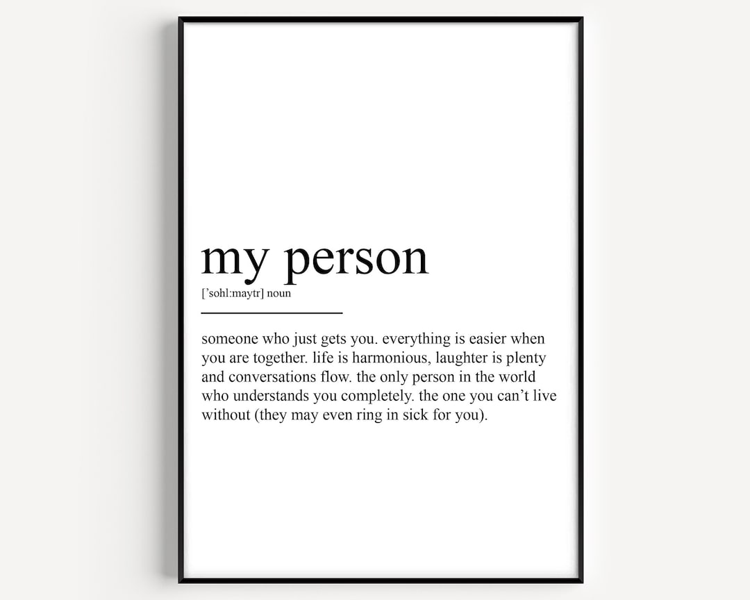 My Person Definition Print - Etsy
