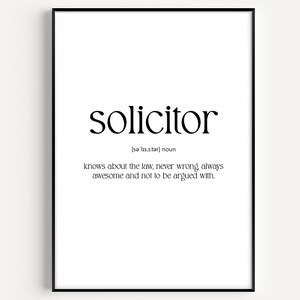 Solicitor Definition Print - Etsy