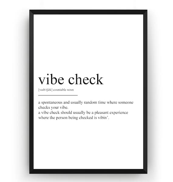 Vibe Check Definition Print | Etsy