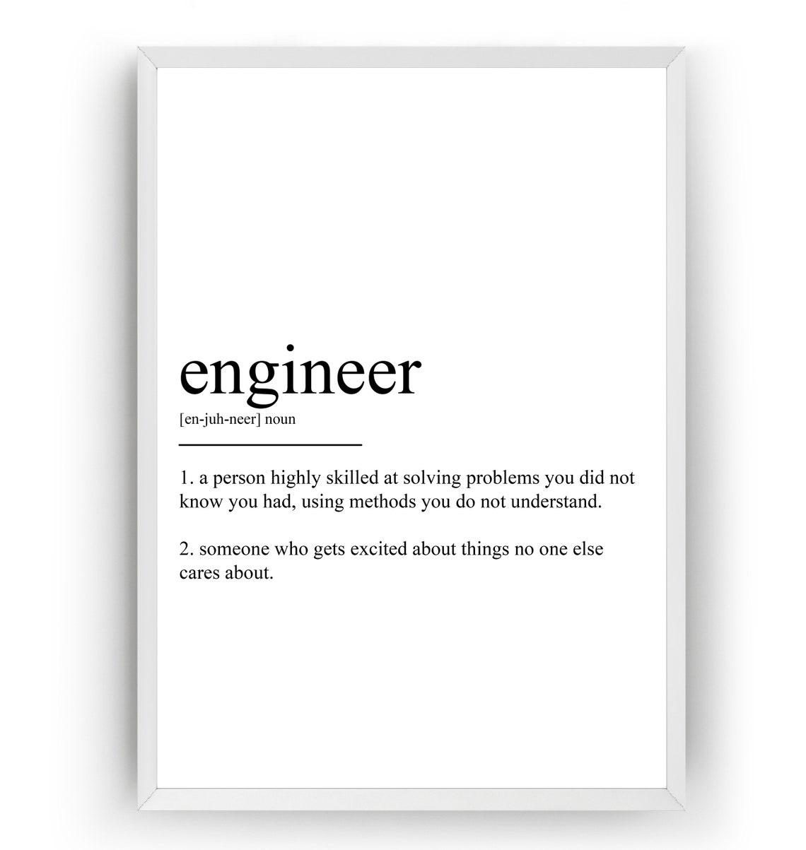 Engineer Definition Print Version 2 | Etsy UK