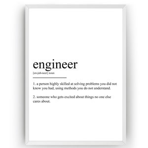 Engineer Definition Print Version 2 - Etsy UK