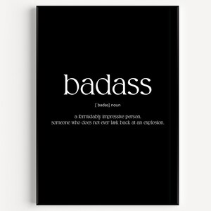 Badass Definition Print - Etsy