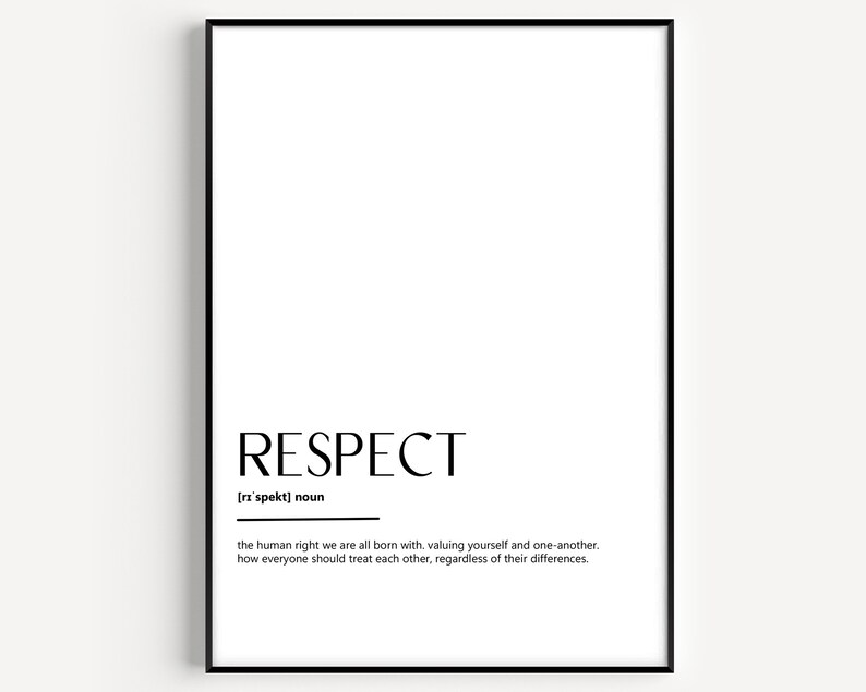 Respect Definition Print - Etsy
