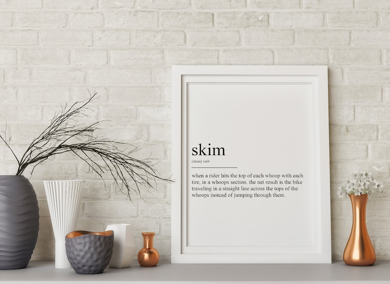 Skim Definition Print - Etsy Ireland