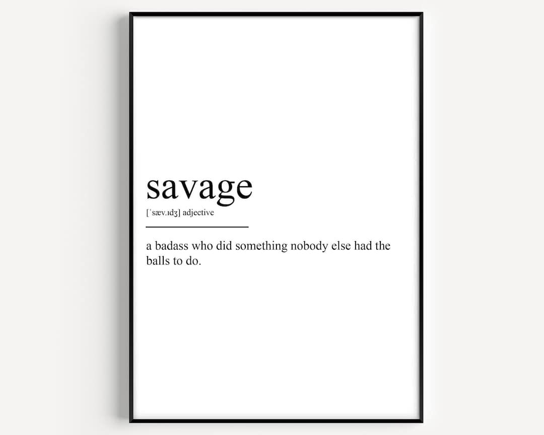 Savage Definition Print - Etsy