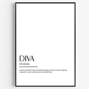 Diva Definition Print - Etsy