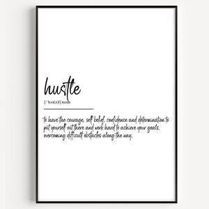 Hustle Definition Print - Etsy