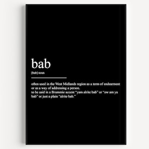 Bab Definition Print - Etsy UK