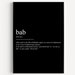Bab Definition Print - Etsy UK