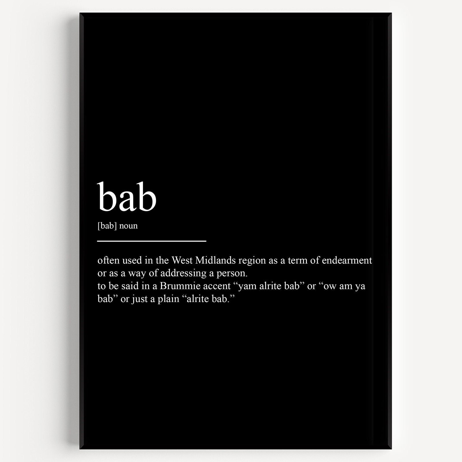 Bab Definition Print - Etsy UK
