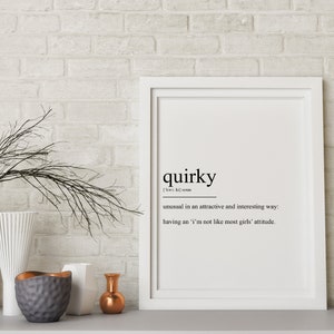 Quirky Definition Print - Etsy
