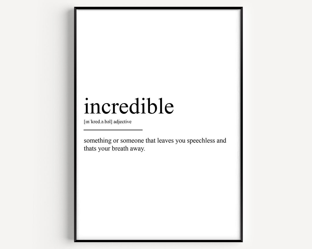 Incredible Definition Print - Etsy