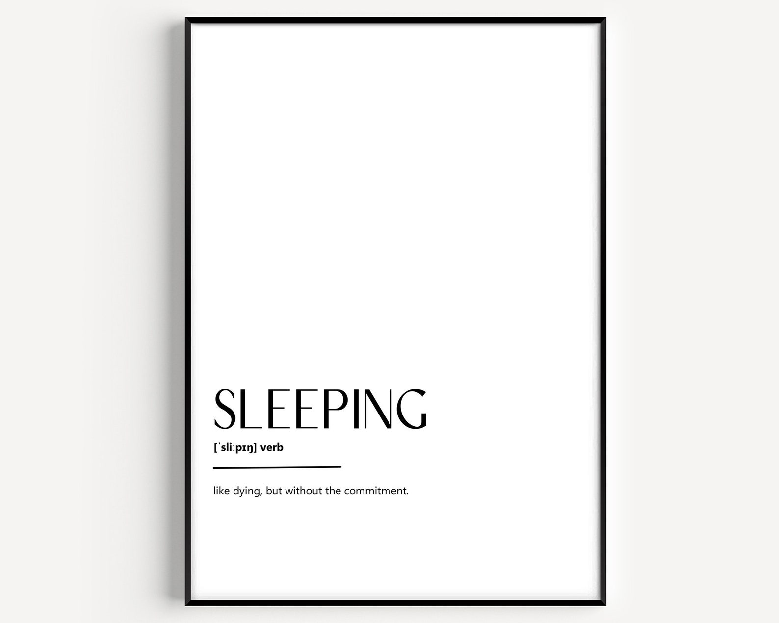 Sleeping Definition Print - Etsy