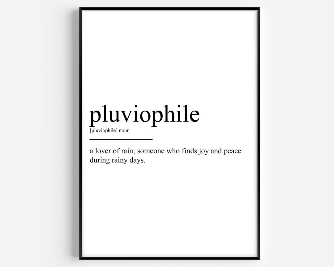 Pluviophile Definition Print - Version 2 - Etsy UK