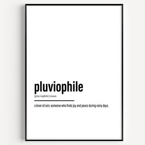Pluviophile Definition Print - Version 2 - Etsy UK