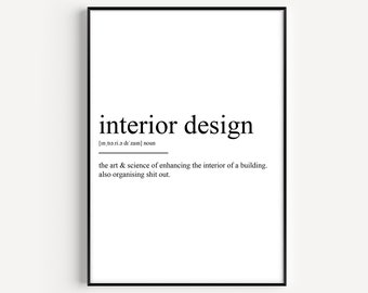 Interior Designer Funny Definition Print Interior Designer Wall Art ...