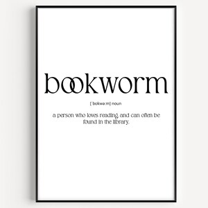 Bookworm Definition Print - Etsy