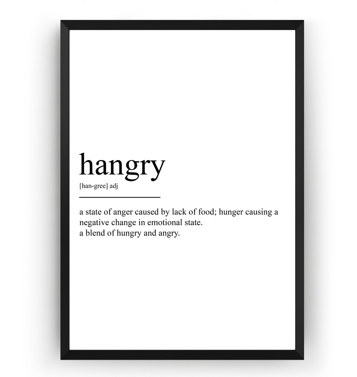 Hangry Definition Print - Etsy UK