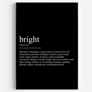 Bright Definition Print - Etsy
