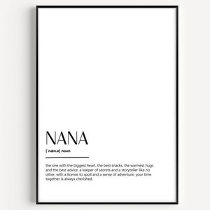 Nana Definition Print - Etsy