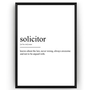 Solicitor Definition Print | Etsy