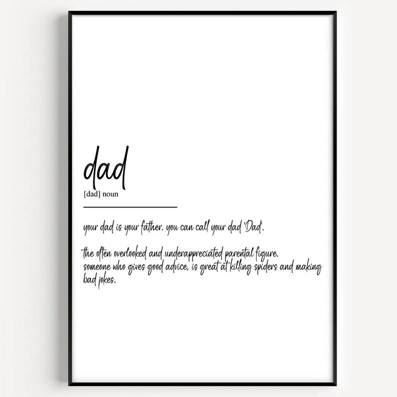 Dad Definition Print - Etsy