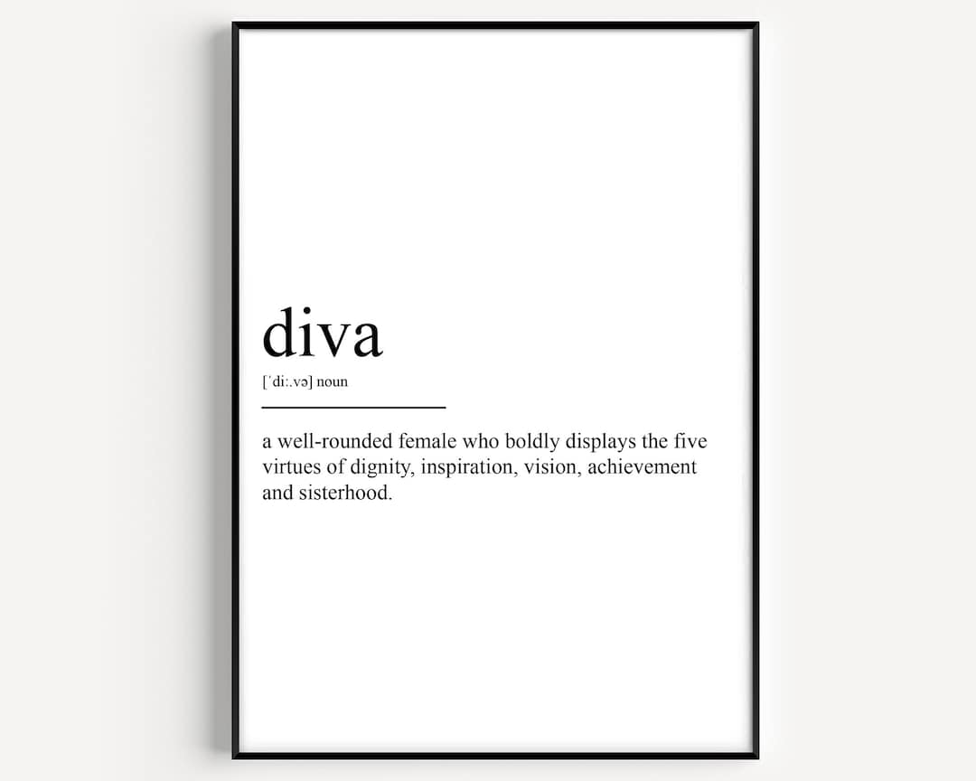 Diva Definition Print - Etsy
