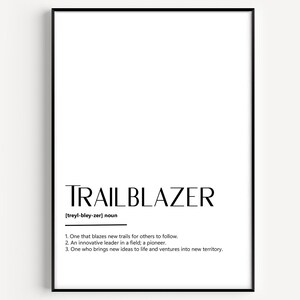 Trailblazer Definition Print - Etsy