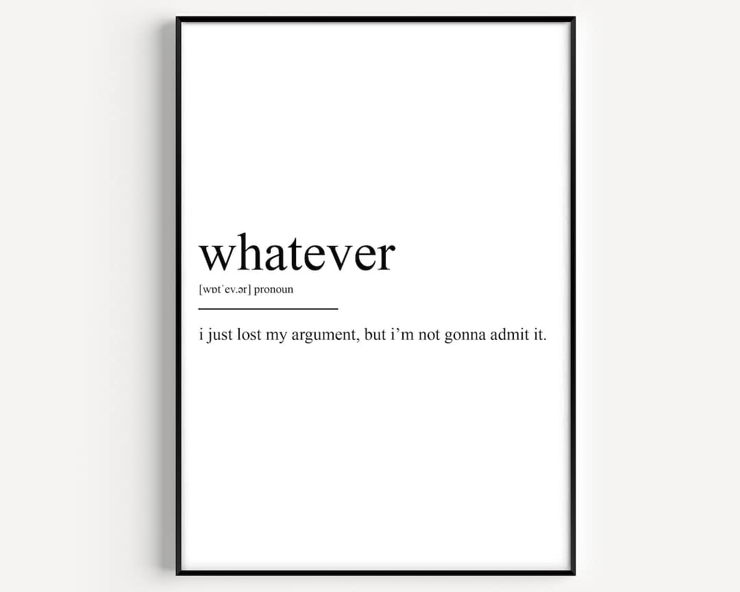 Whatever Definition Print - Etsy