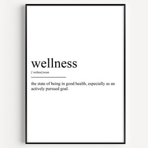 Wellness Definition Print - Etsy