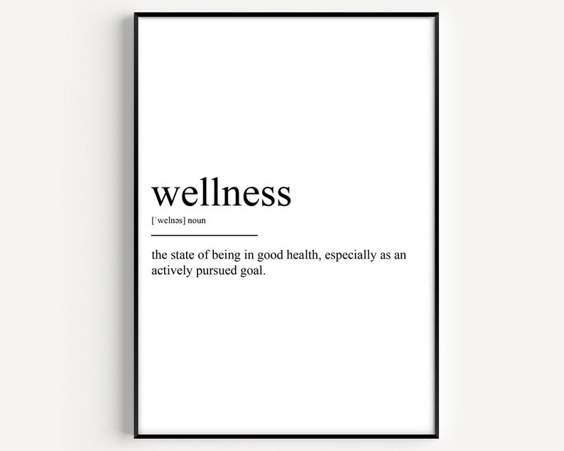Wellness Definition Print - Etsy