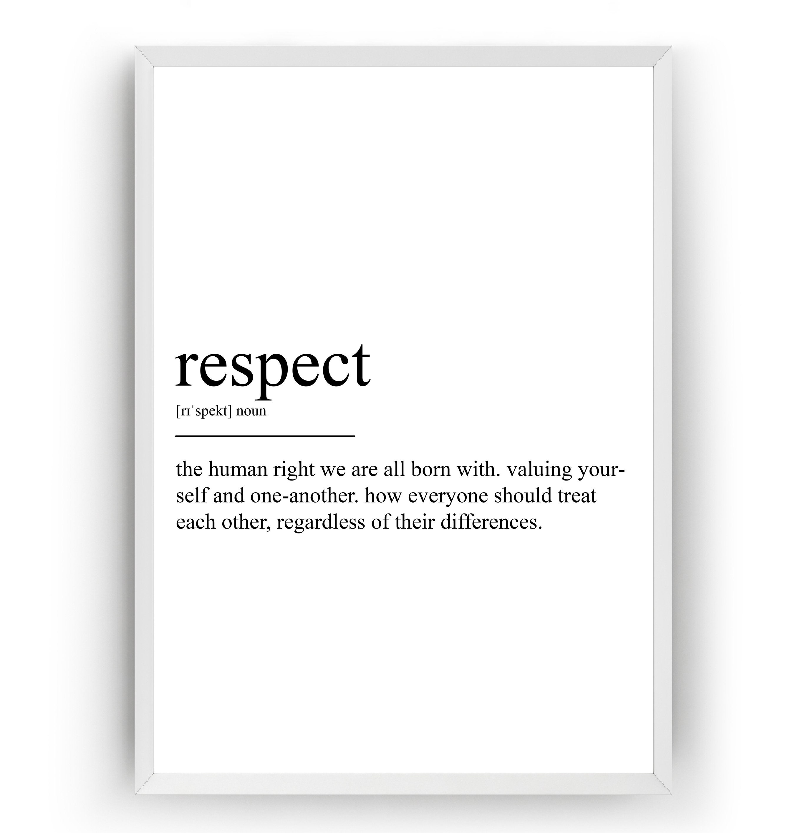 Respect Definition Print - Etsy