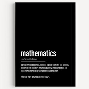 Mathematics Definition Print - Etsy UK