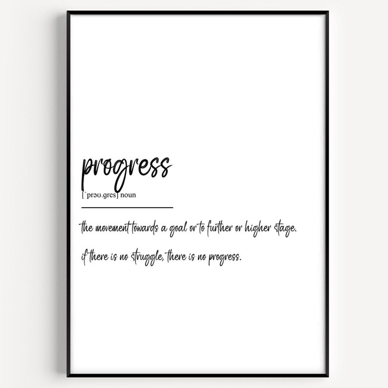 Progress Definition Print - Etsy
