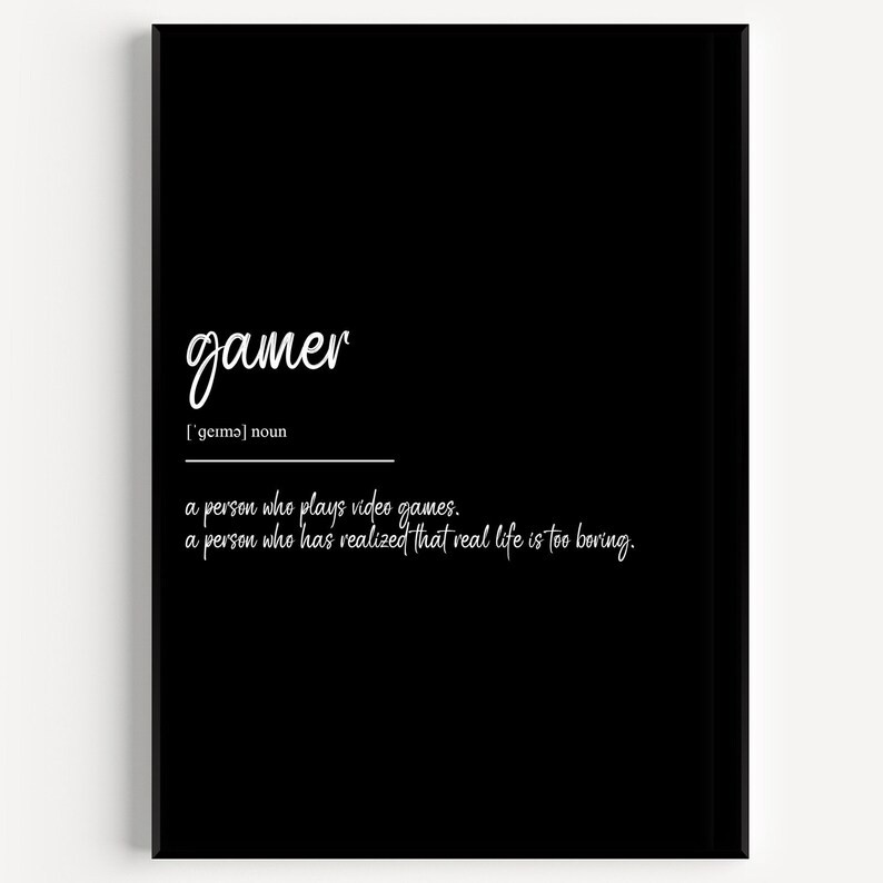 Gamer Definition Print - Etsy