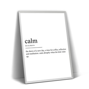 Calm Definition Print | Etsy
