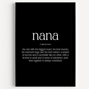 Nana Definition Print - Etsy