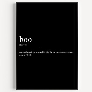 Boo Definition Print - Etsy