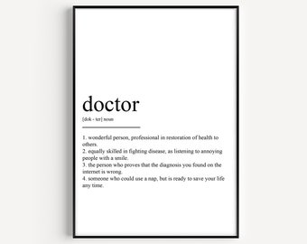 DOCTOR Definition Print - Etsy